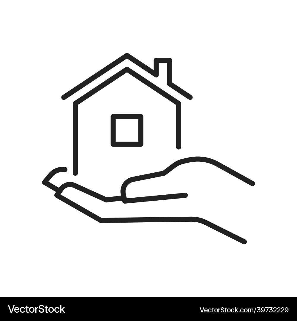 Hand Holding House Icon Royalty Free Vector Image