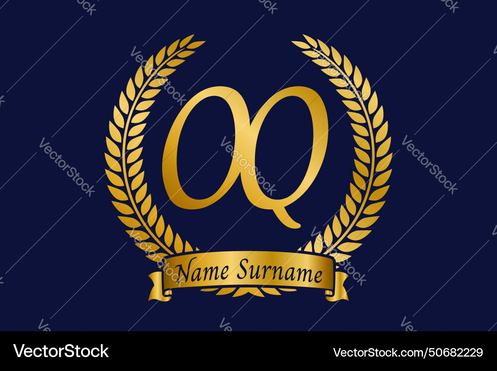 Initial letter o and q oq monogram logo design Vector Image