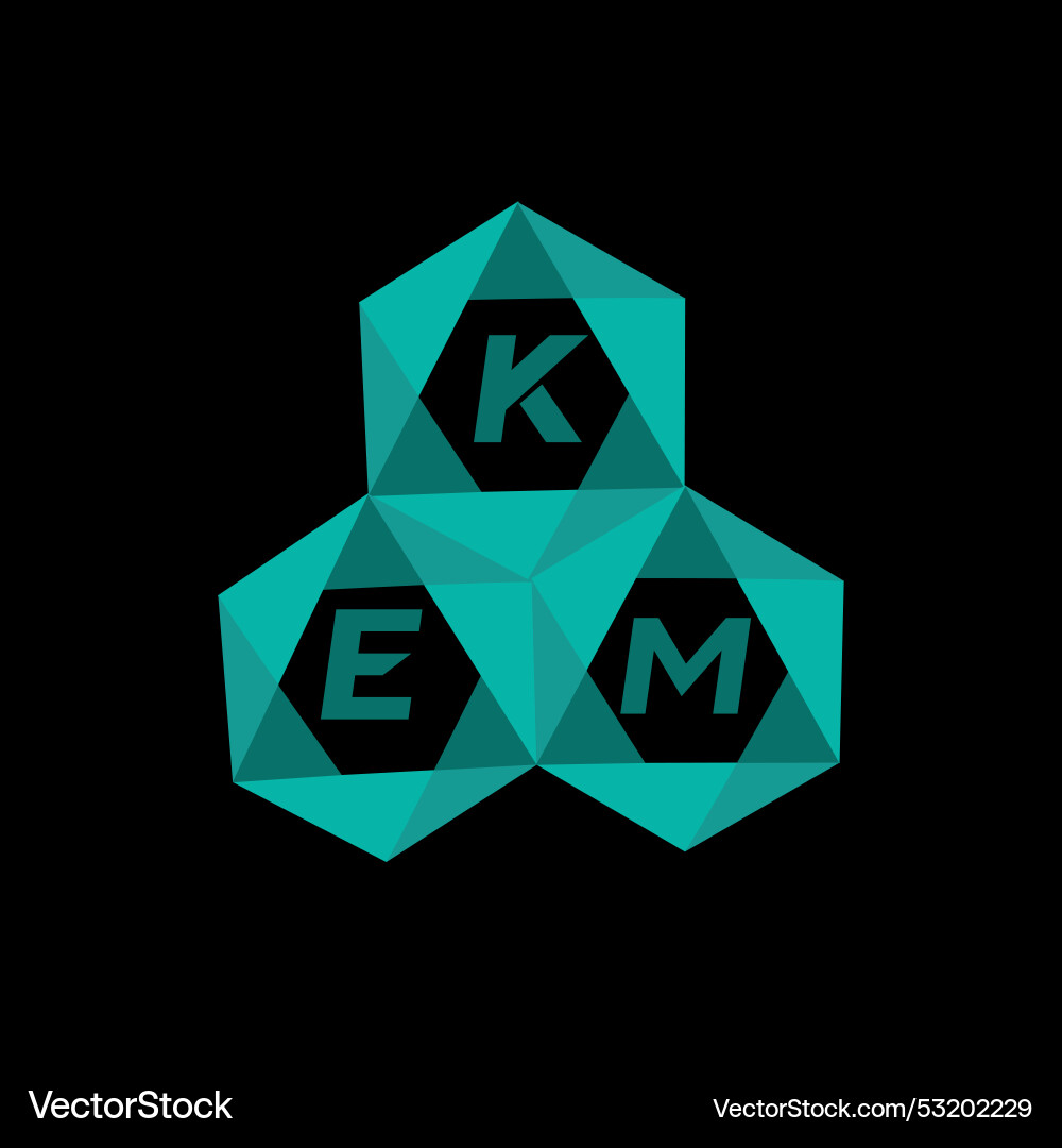 Kem creative minimalist letter logo unique Vector Image