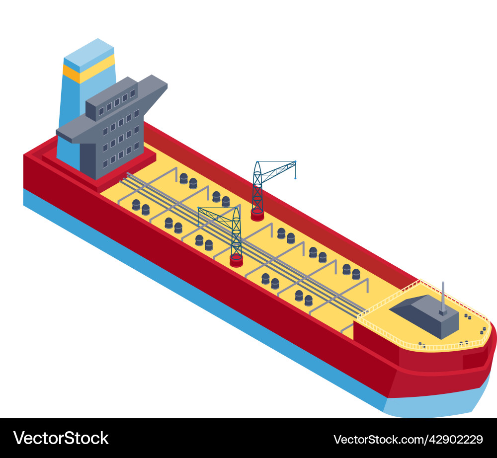 Oil tanker ship composition Royalty Free Vector Image