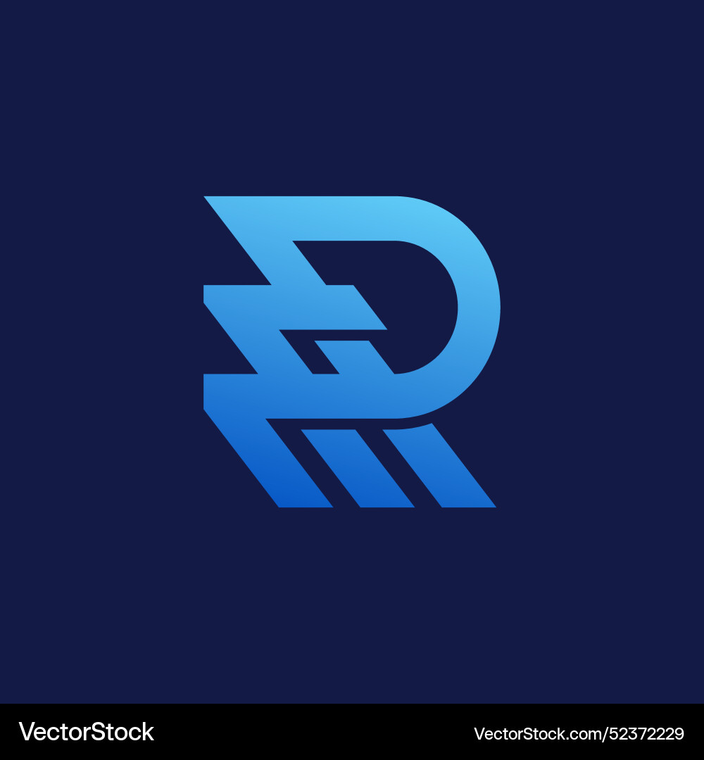 Premium letter r logo design luxury linear Vector Image