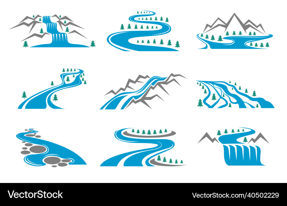 River shape icons Royalty Free Vector Image - VectorStock