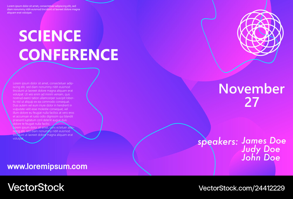 Science conference invitation design template Vector Image