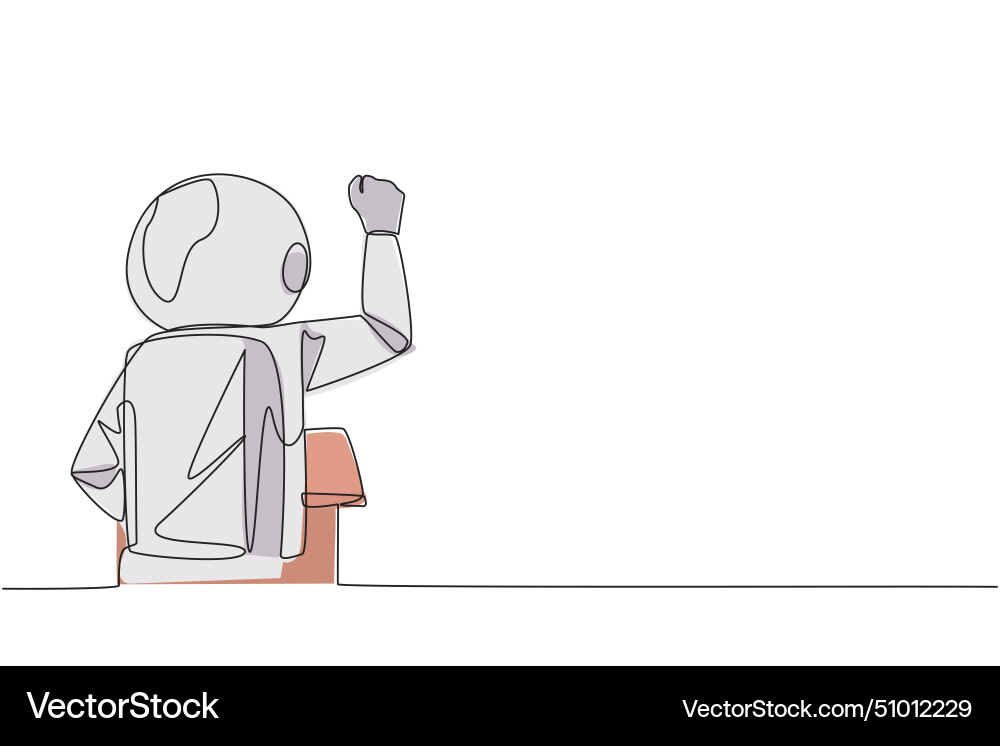 Single continuous line drawing rear view Vector Image