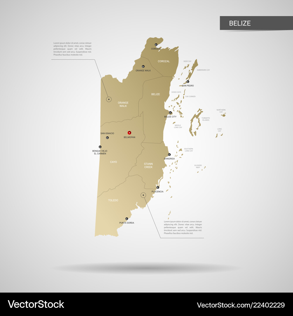 Stylized belize map Royalty Free Vector Image - VectorStock