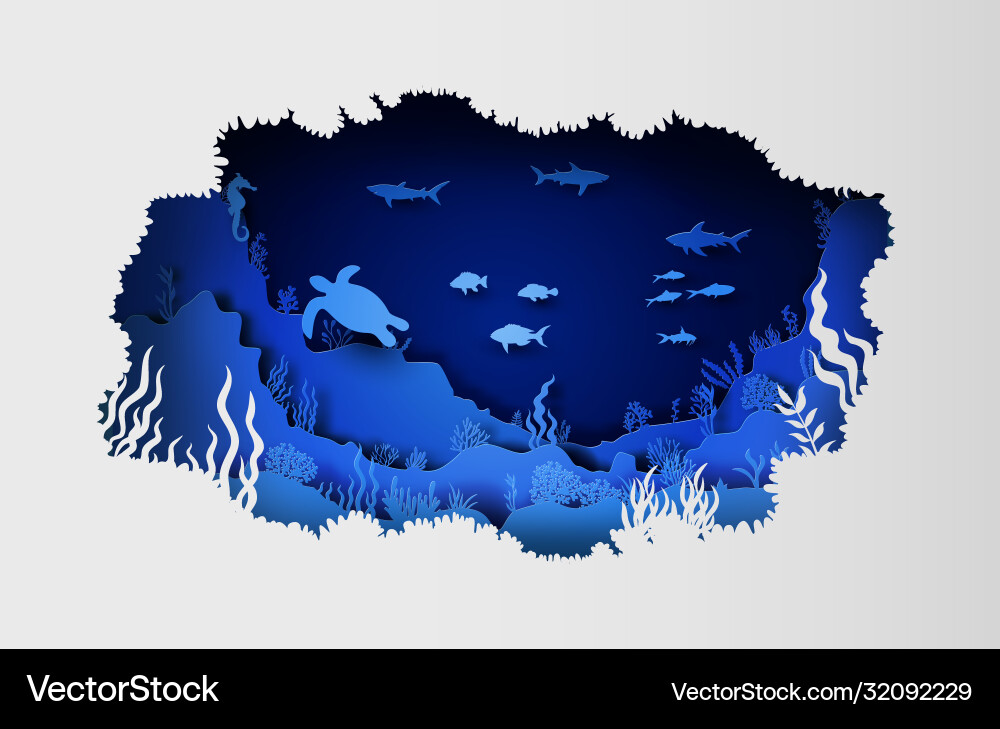 Wildlife under sea Royalty Free Vector Image - VectorStock