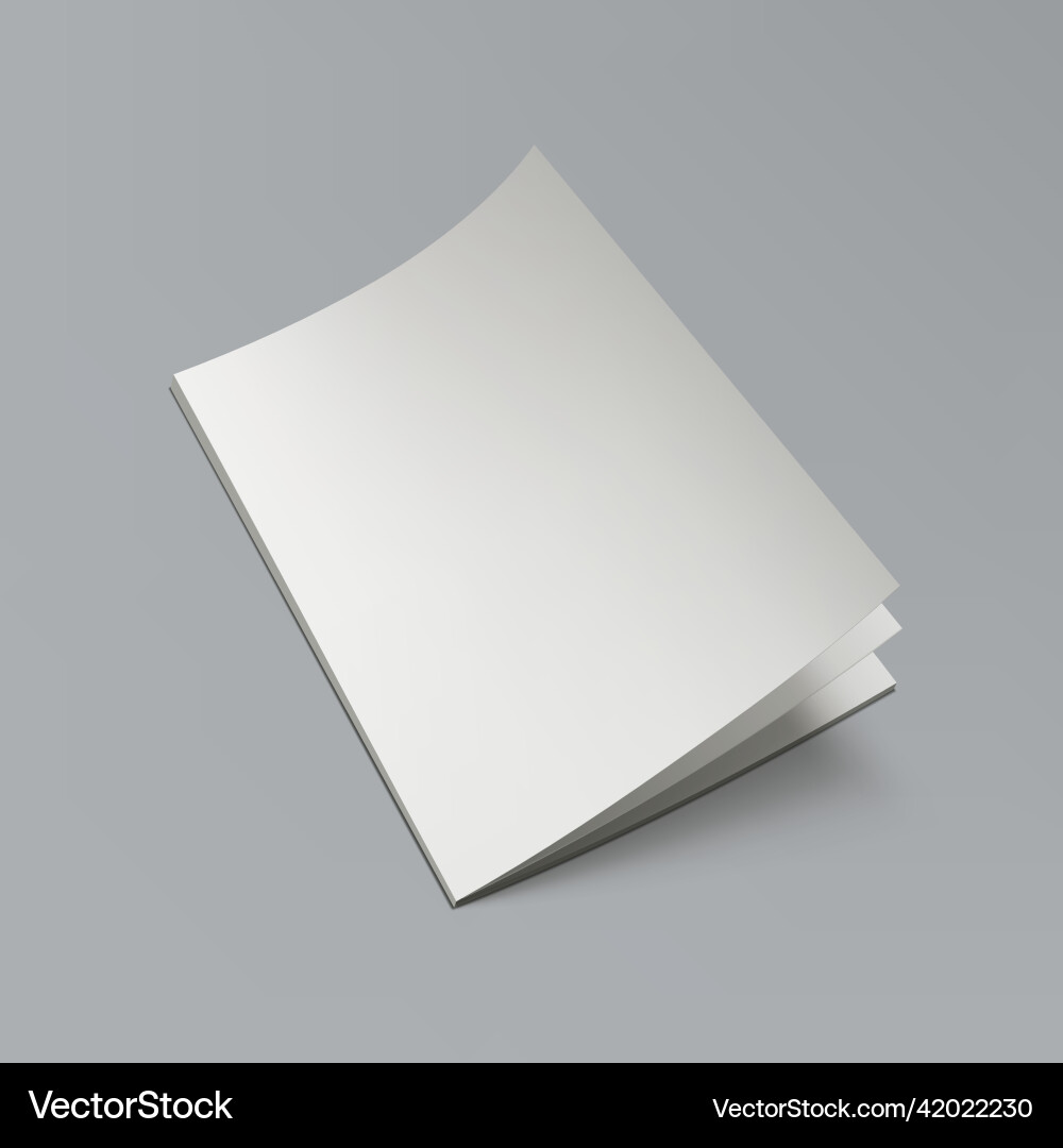 3d blank clear magazine with shadows isolated Vector Image
