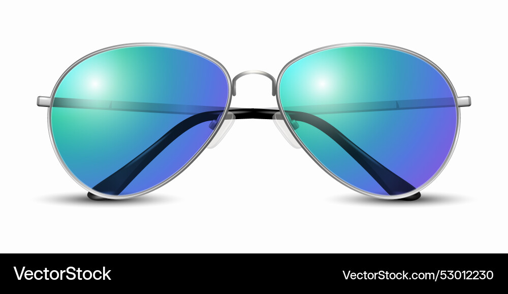 3d realistic modern unisex frame glasses silver Vector Image