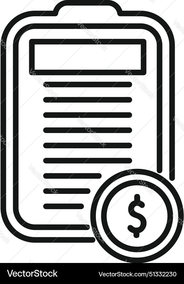 Budget planning icon with clipboard and coin Vector Image