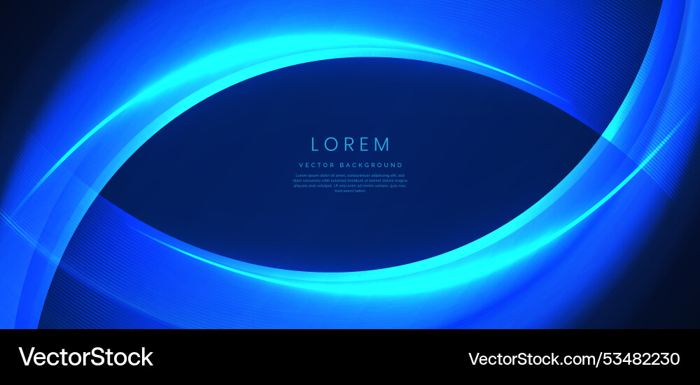 Elegant light blue curved line on dark Royalty Free Vector