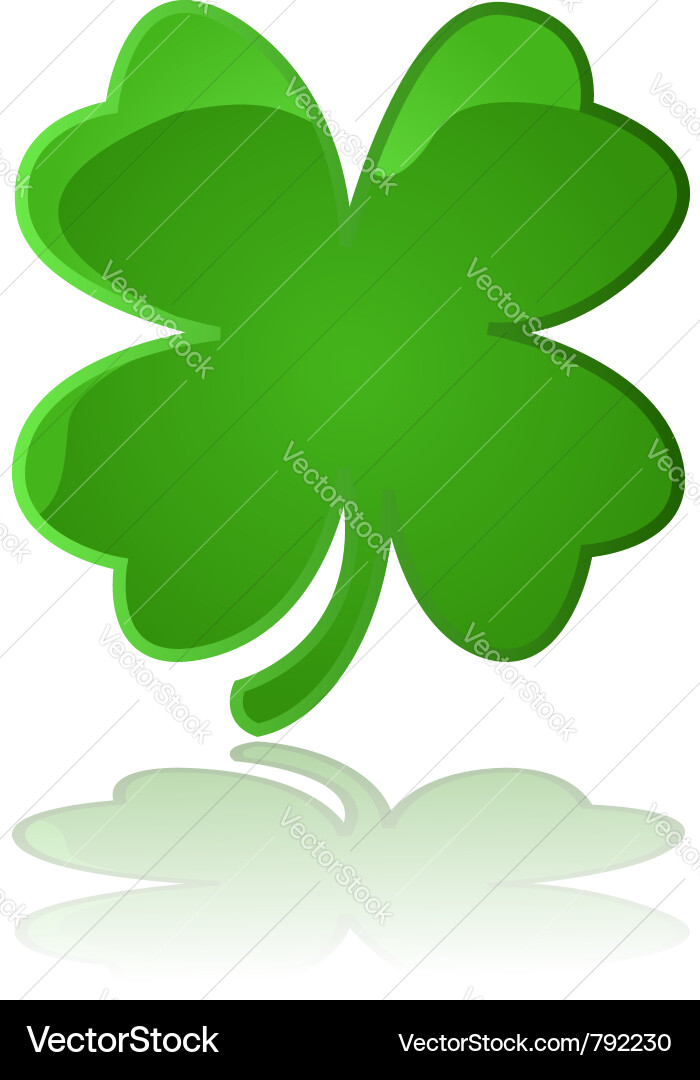 Glossy four leaf clover Royalty Free Vector Image