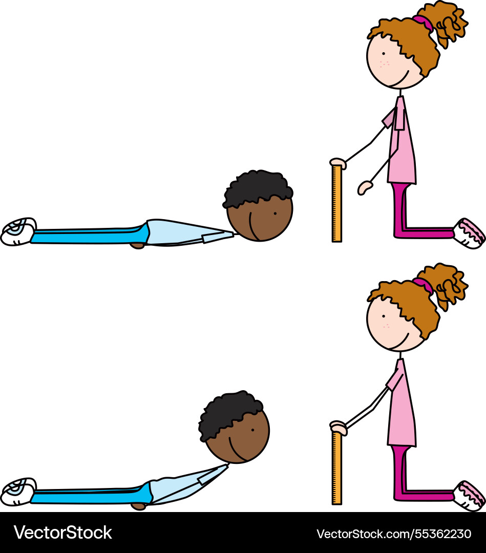 Happy kids exercise Royalty Free Vector Image - VectorStock