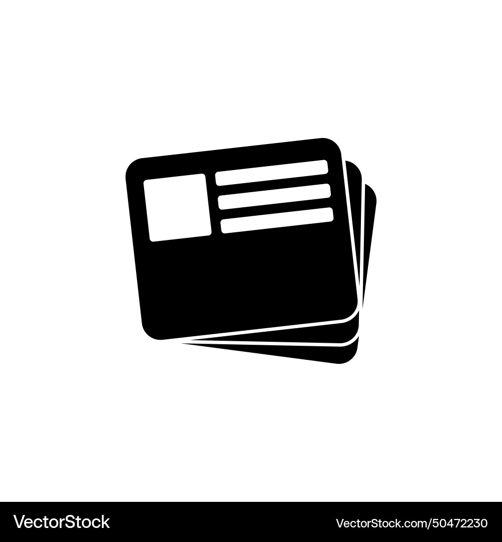 Identification card flat icon Royalty Free Vector Image