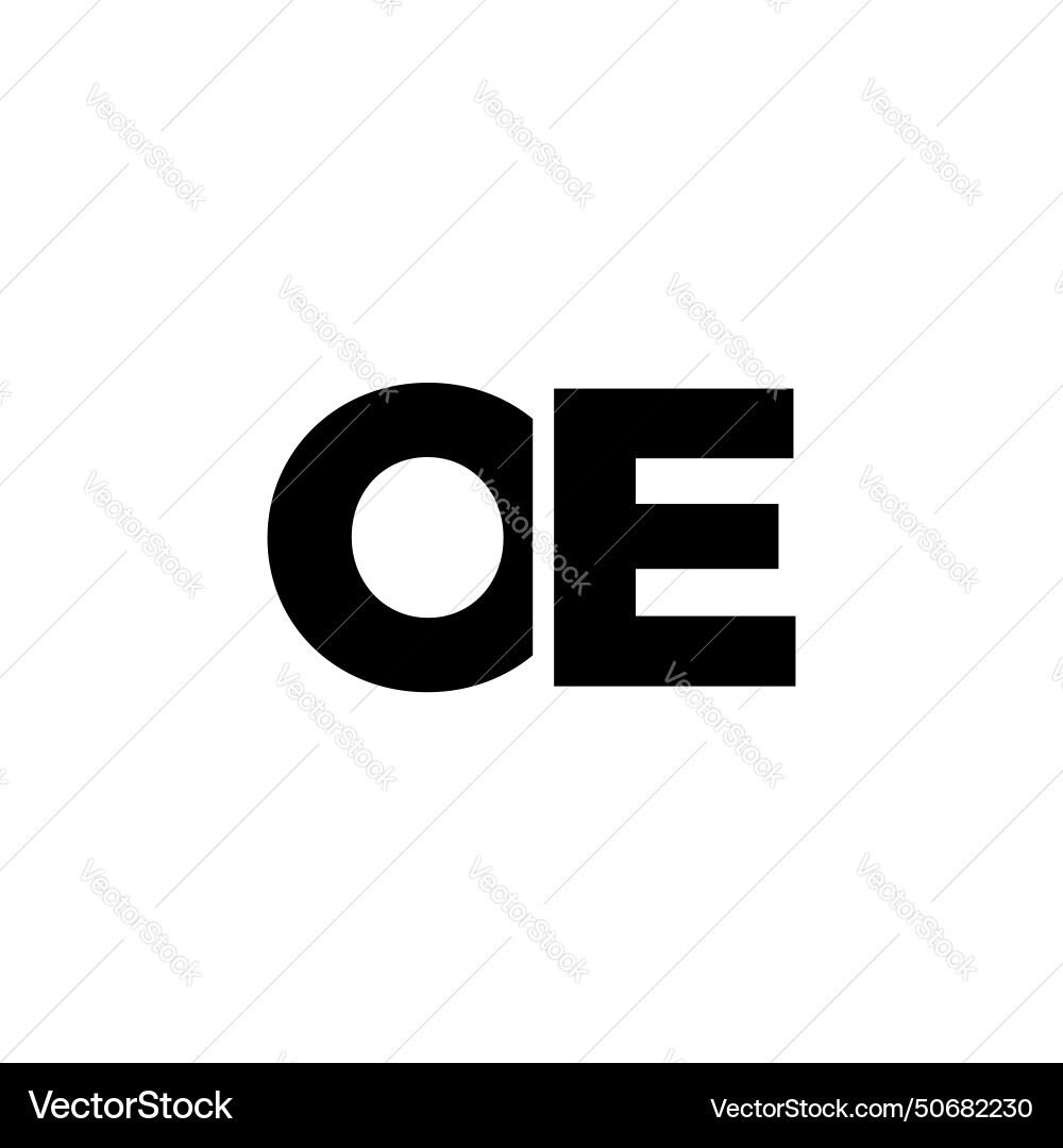 Letter o and e oe logo design template minimal Vector Image