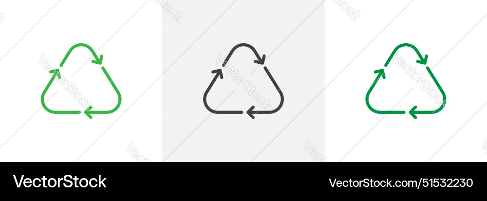 Recycle icon set waste material reuse arrow Vector Image