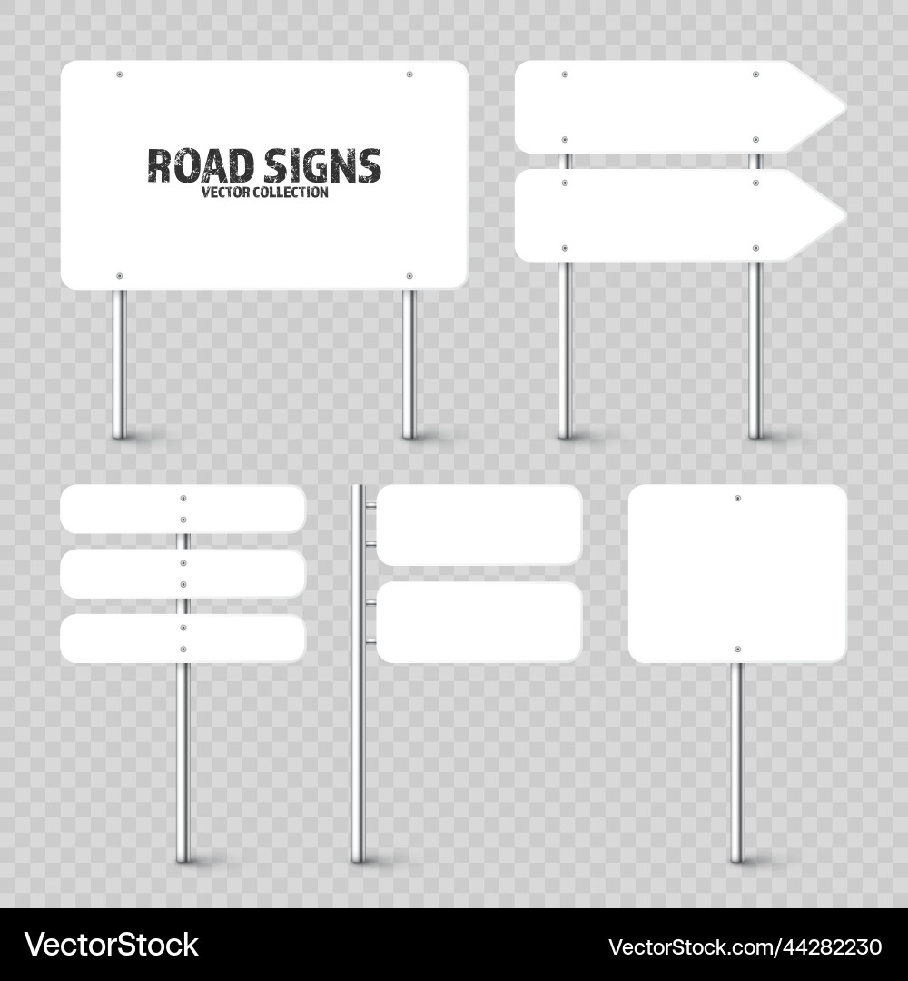 Various road traffic signs highway signboard Vector Image