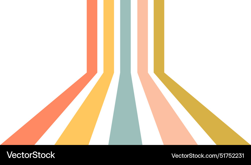 Abstract background 70s retro perspective lines Vector Image