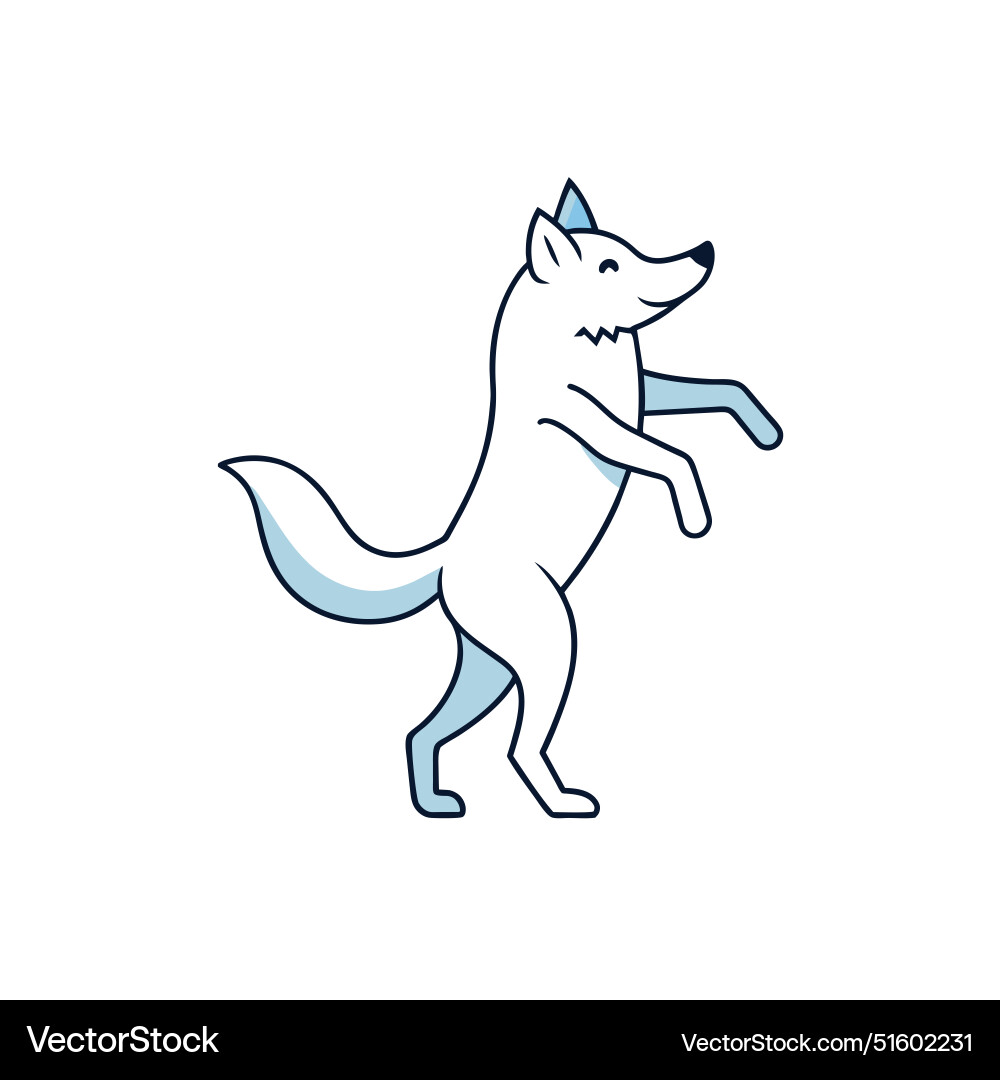 Arctic wolf dancing icon Royalty Free Vector Image