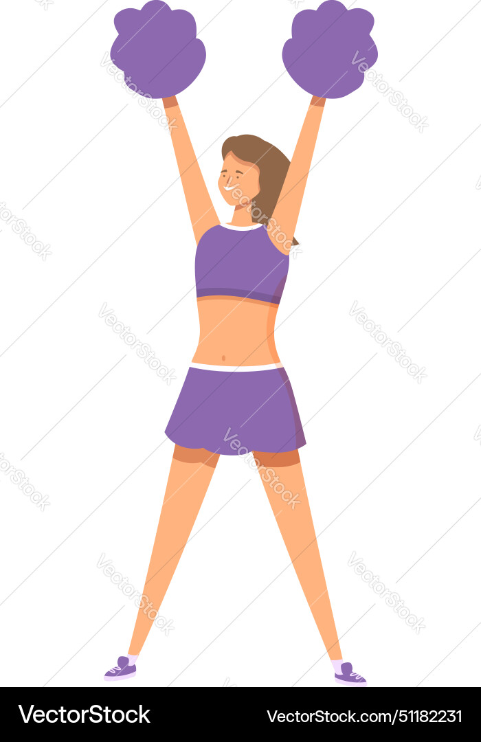 Cheerleader support icon cartoon happy Royalty Free Vector