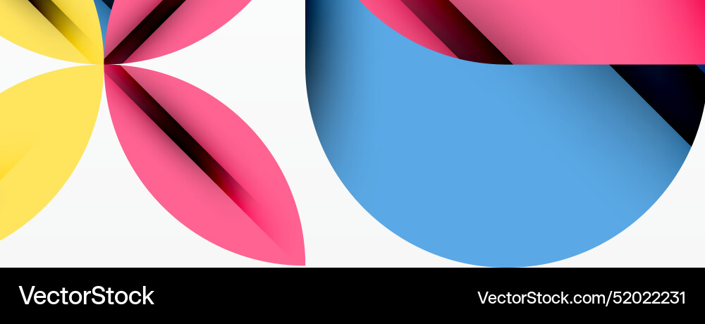 Circle square and flower petal geometric Vector Image