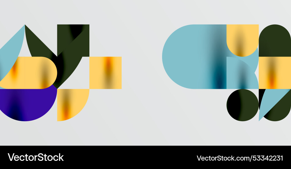 Circles semi squares and round shapes – Royalty-Free Vector | VectorStock