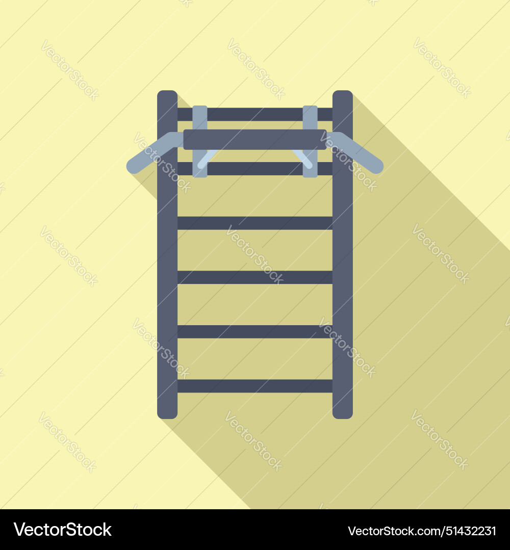 Flat design wooden ladder icon with shadow Vector Image