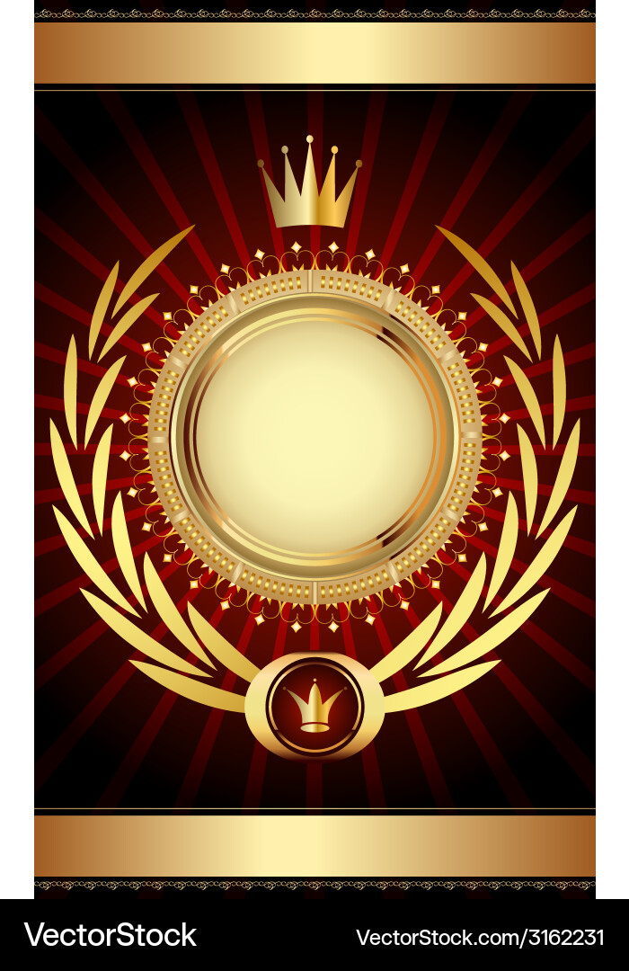 Golden vintage template Royalty Free Vector Image