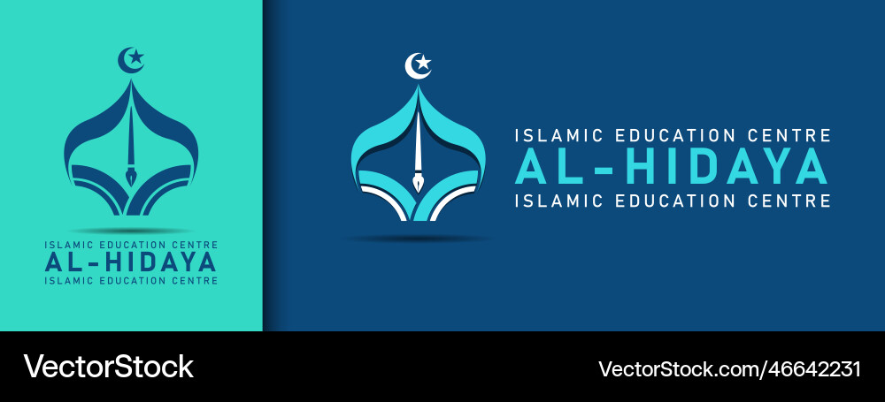 Islamic education center logo design modern Vector Image