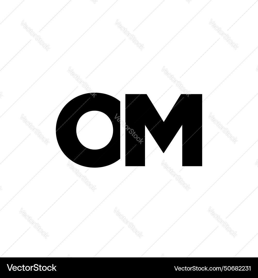 Letter o and m om logo design template minimal Vector Image