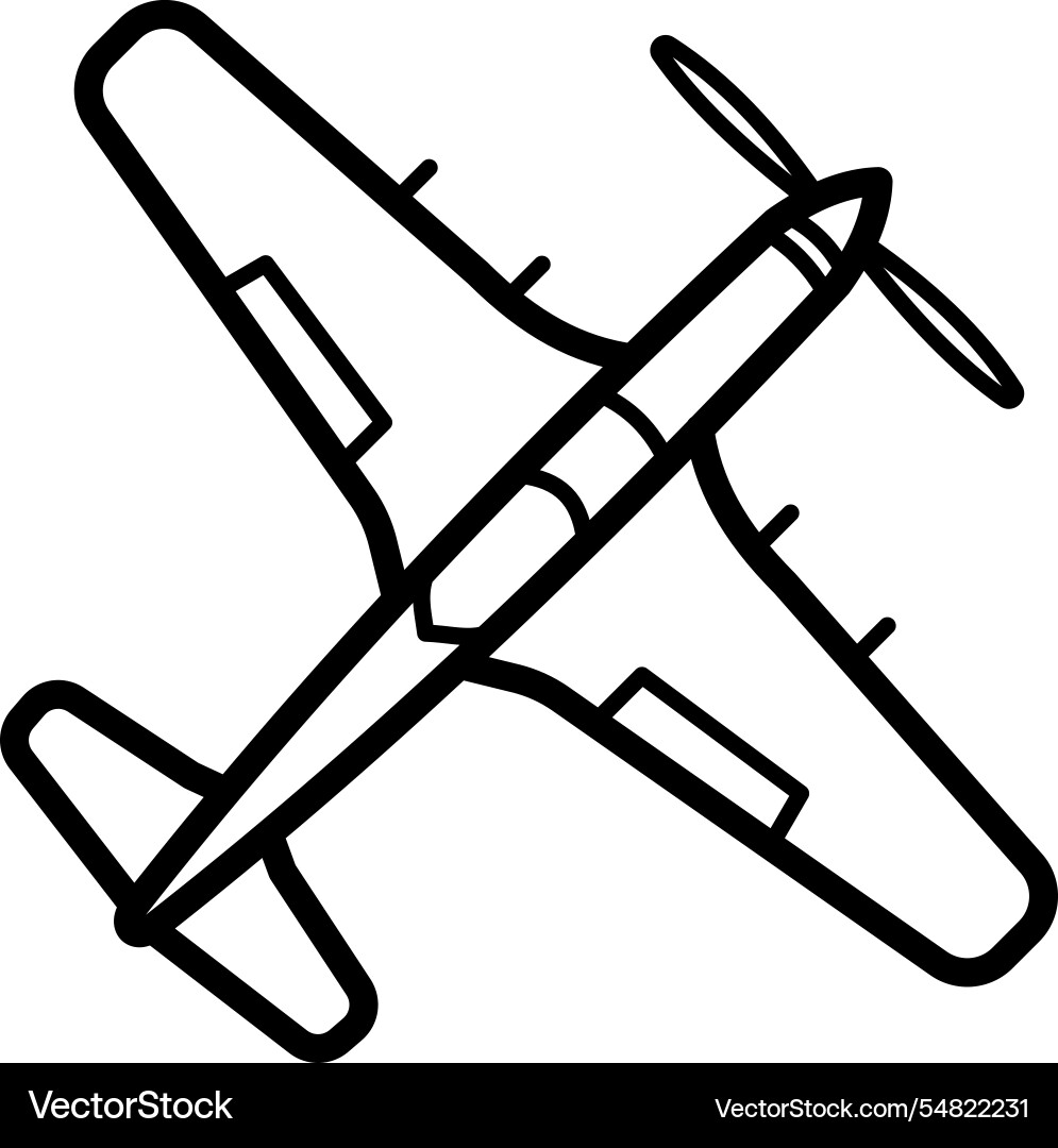 Military airplane icon Royalty Free Vector Image