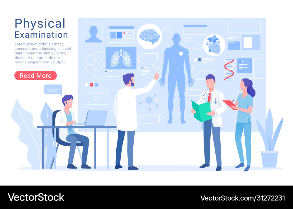 Physical system examination and treatment Vector Image