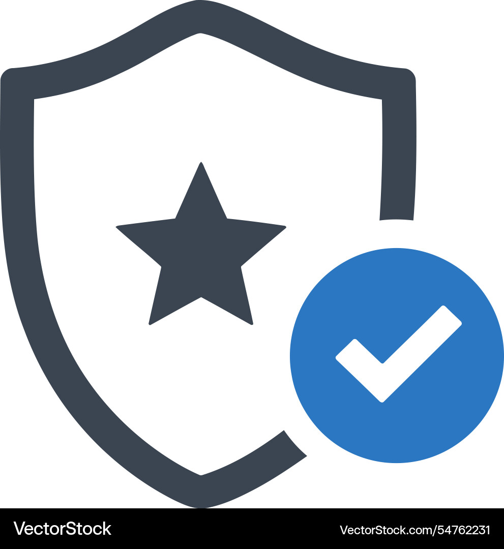 Verified shield icon Royalty Free Vector Image