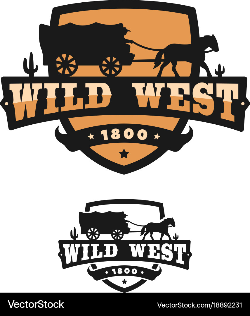 Western Wild West Logo Royalty Free Vector Image