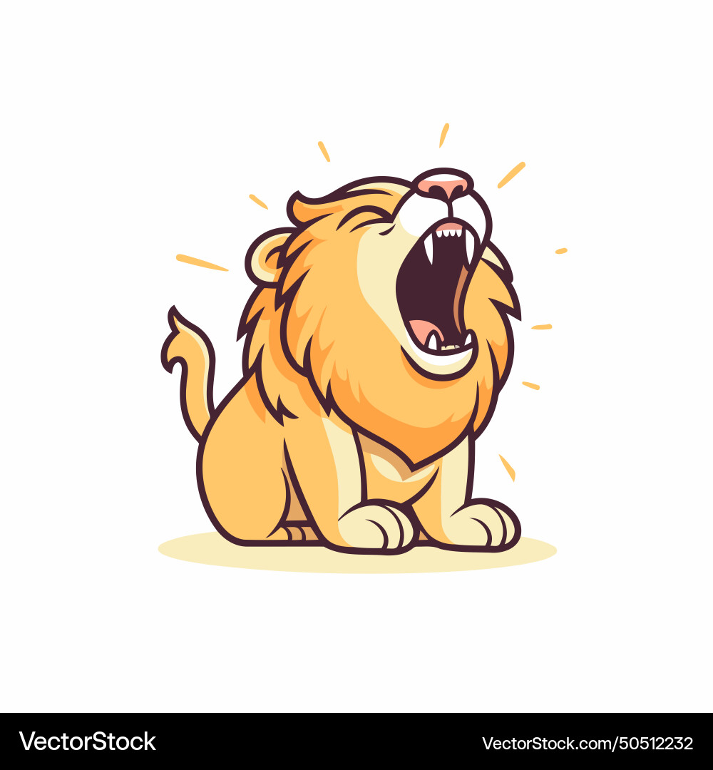 Angry lion isolated on white background Royalty Free Vector