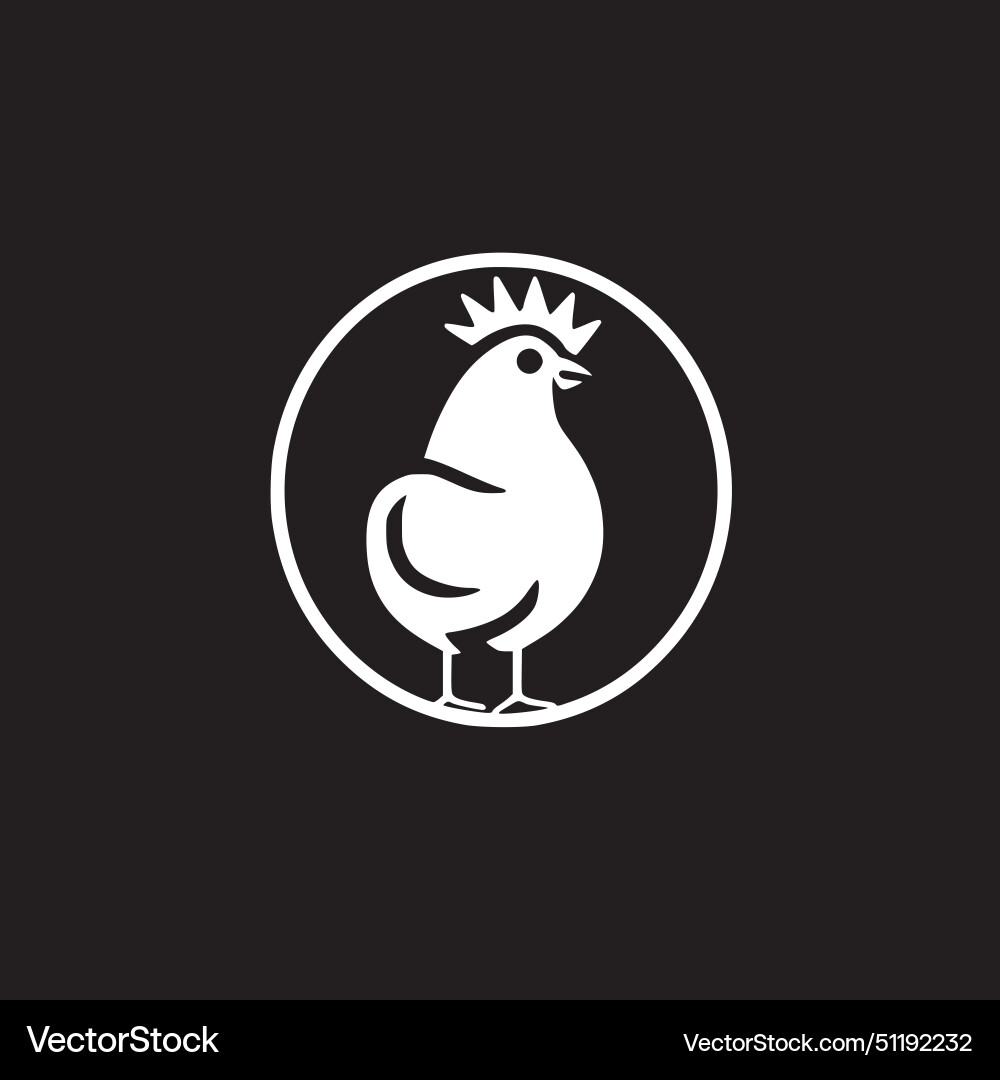 Chicken - minimalist and flat logo Royalty Free Vector Image