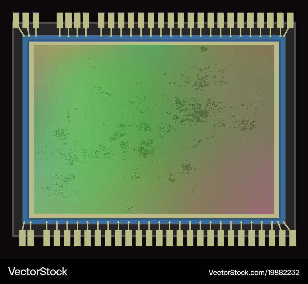 Dirt and dust on digital camera sensor close-up Vector Image