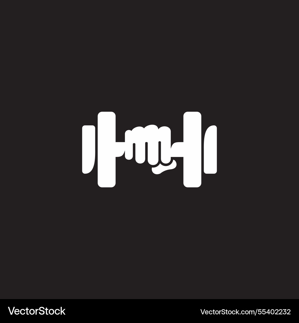 Dumbell fist simple silhouette geometric Vector Image