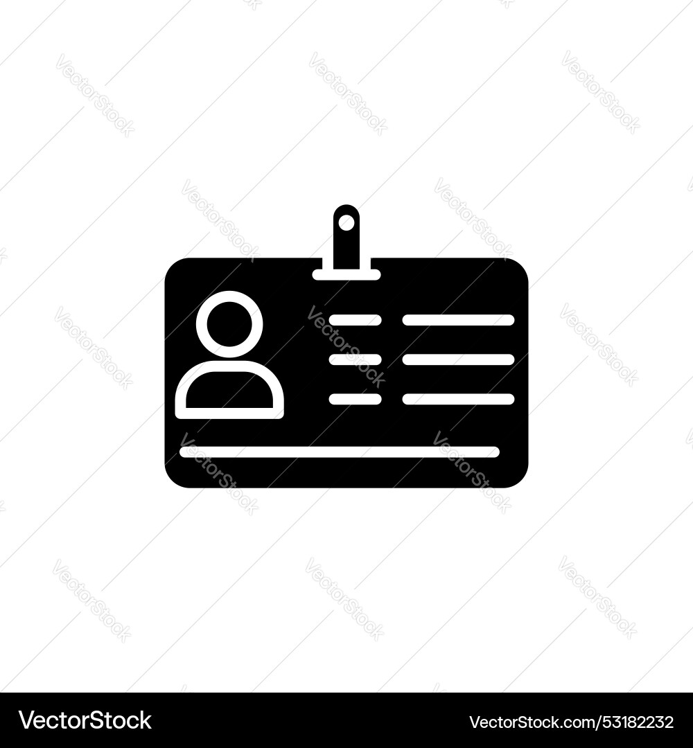 Id badge icon set security identity pass symbol Vector Image