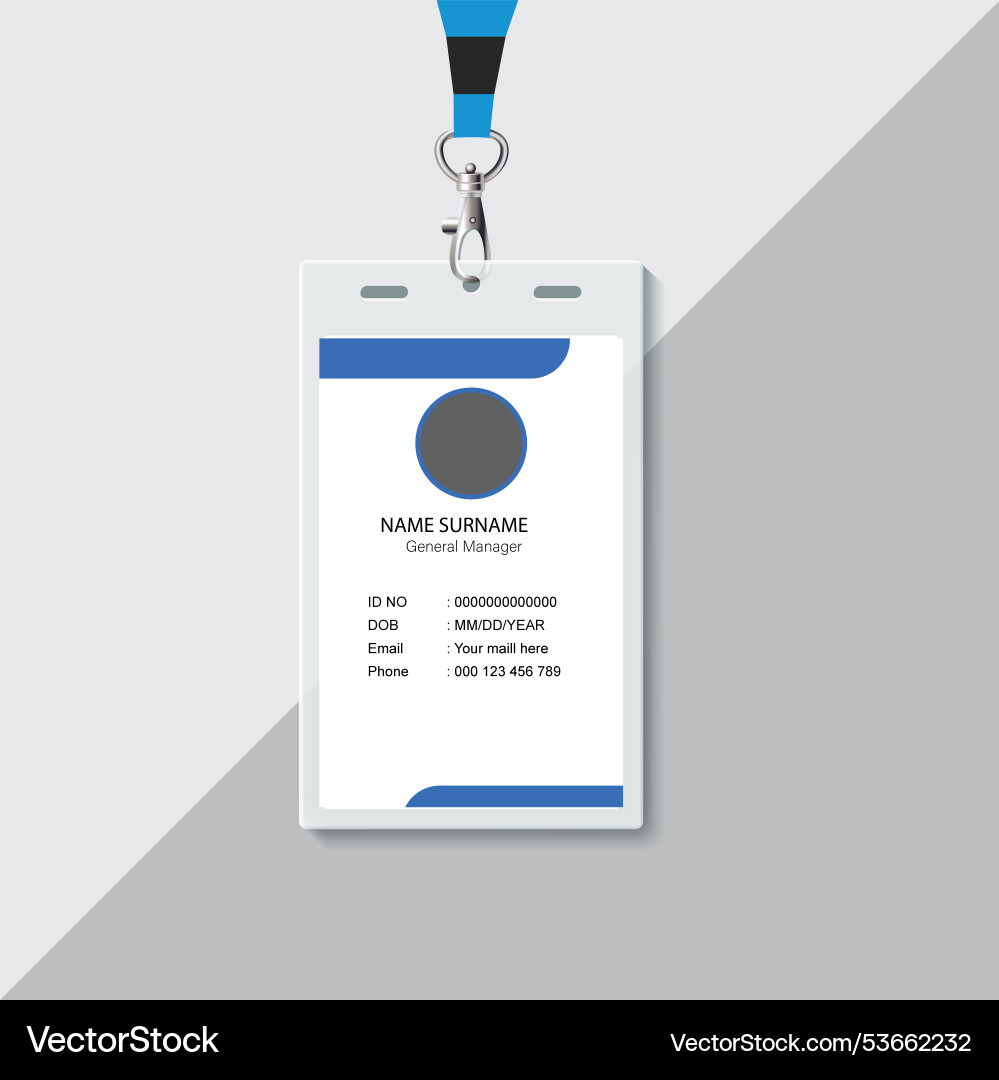 Id card corporate identity employee access badge Vector Image