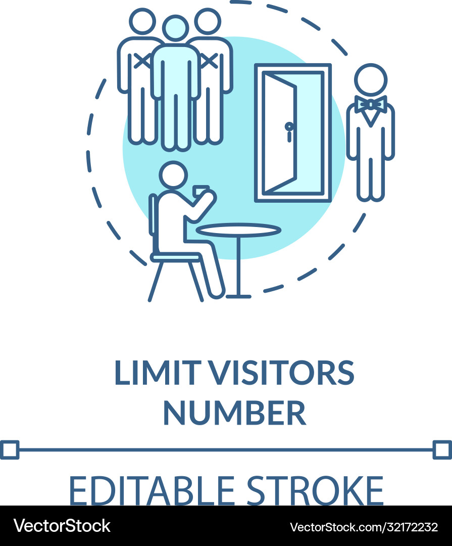 Limit visitors number concept icon Royalty Free Vector Image