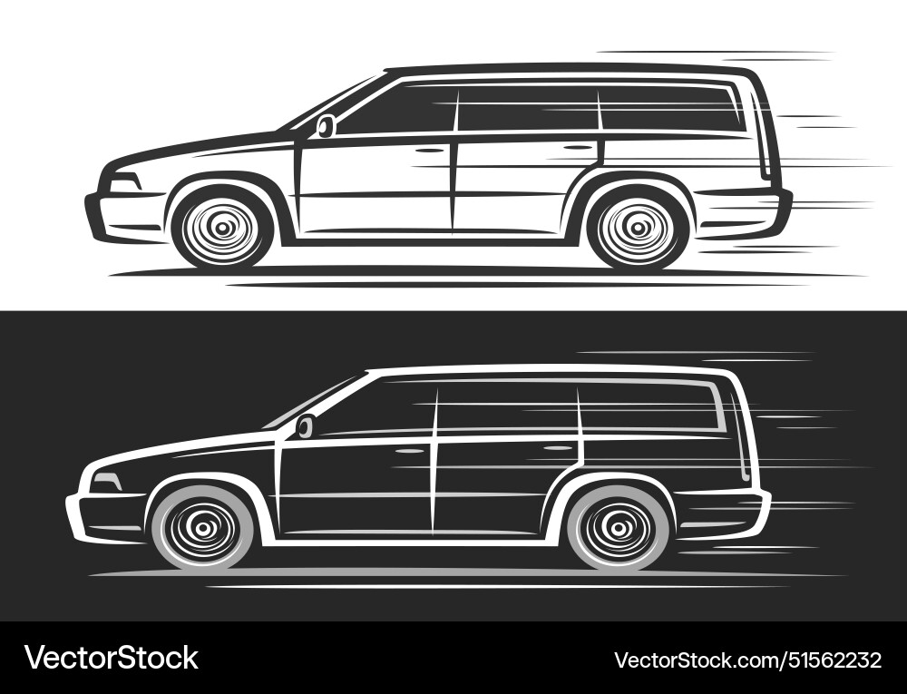 Logo for station wagon car Royalty Free Vector Image