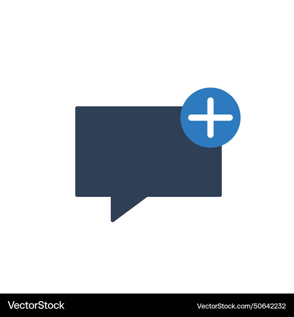 Plus sign and message icon Royalty Free Vector Image