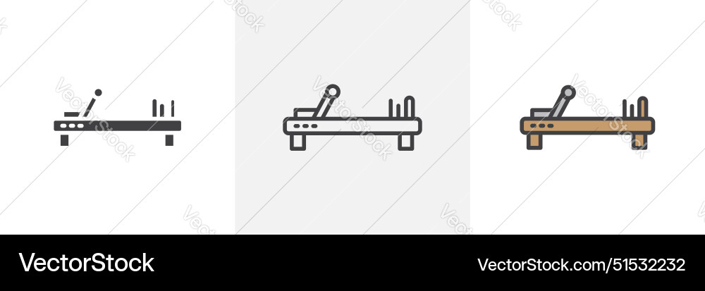 Reformer icon set in black filled and outlined Vector Image