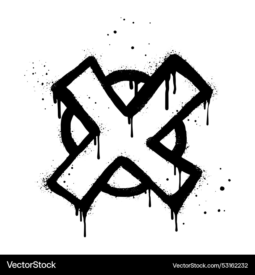 Spray painted graffiti check mark Royalty Free Vector Image