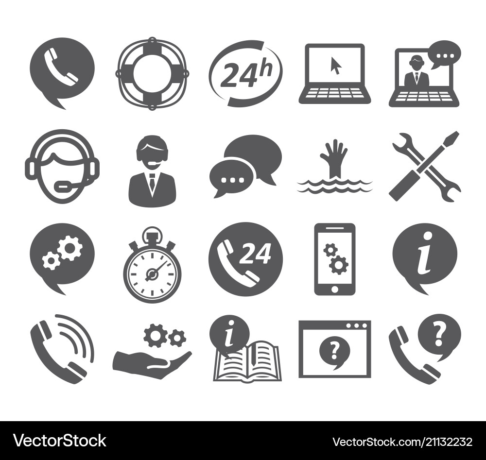 Support service icons Royalty Free Vector Image