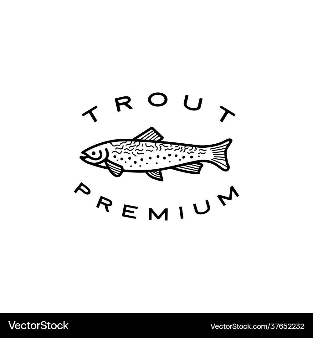 Trout fish logo icon Royalty Free Vector Image