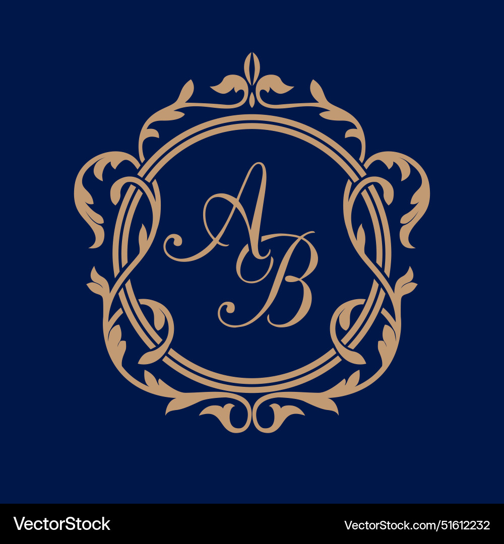 Vintage monogram template Royalty Free Vector Image