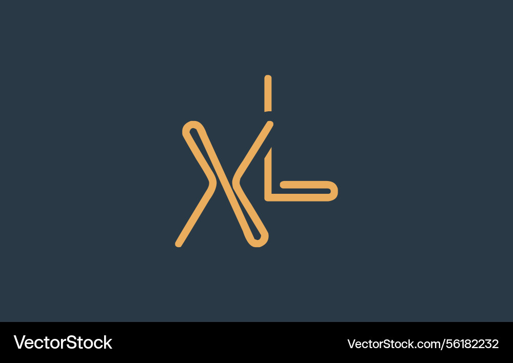 Xl minimalistic line art logo design Royalty Free Vector