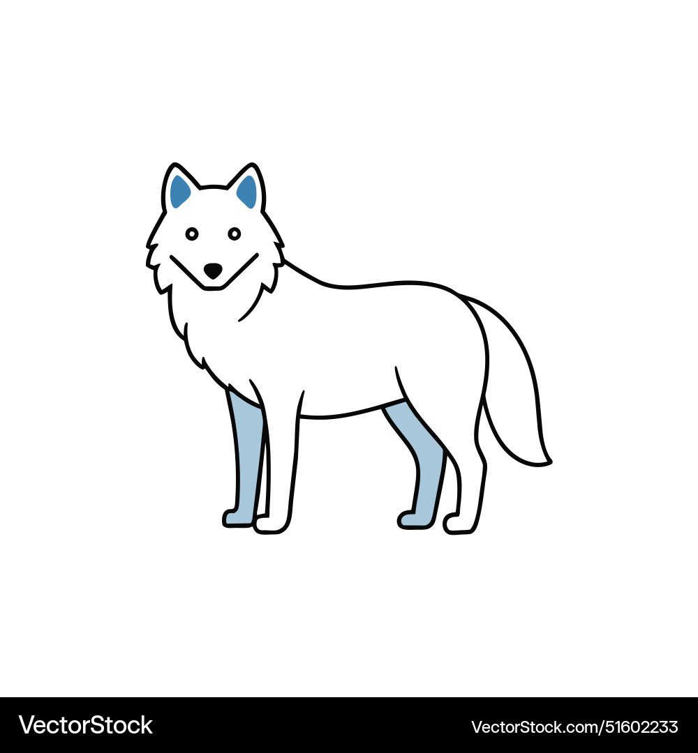 Arctic wolf goes icon Royalty Free Vector Image
