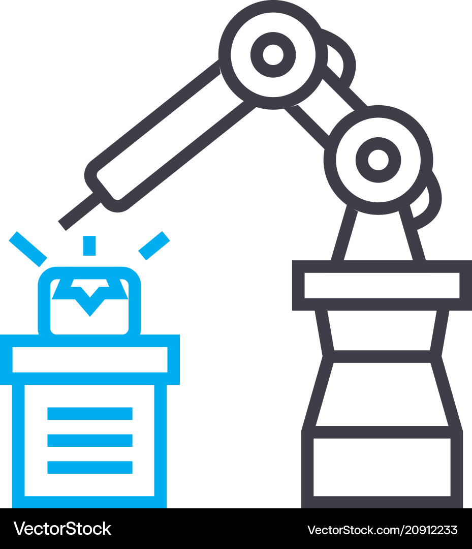 Automated Welding Robot Icon Royalty Free Vector Image